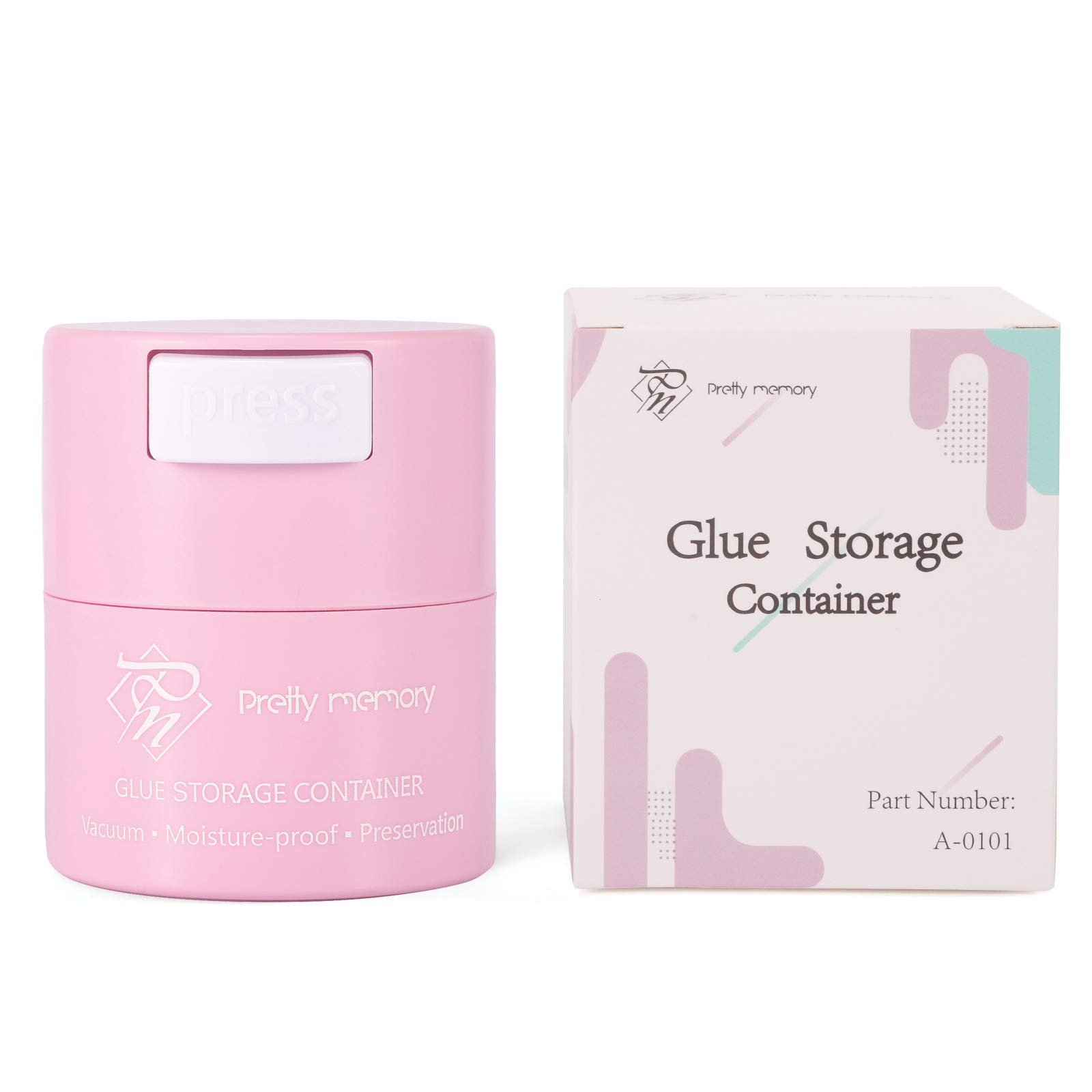 "N/A" Pretty memory Glue Storage Container for Eyelash Extensions Airtight Lash Glue Holder Tank Jar Adhesive Eyelash Extension Supplies, Pink