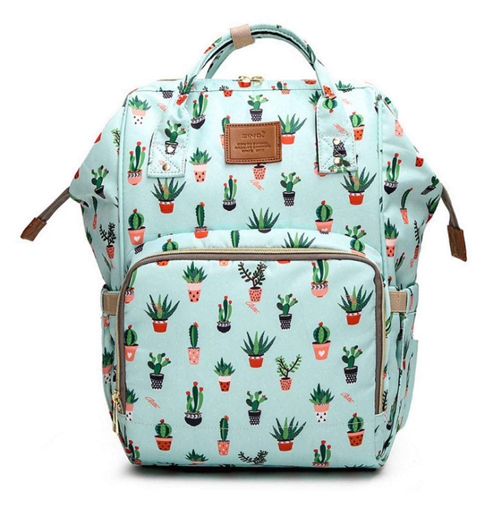 Large Capacity Baby Diaper Bag Backpack Waterproof Travel Nappy Diaper Bags Cute for Girls Boys (Potted Plants)