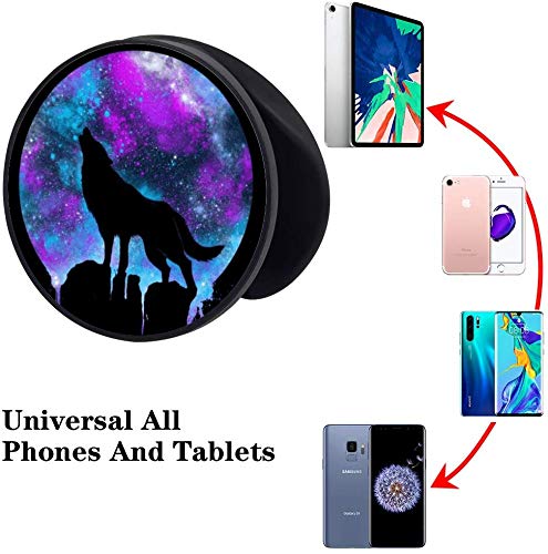 (3 Pack) Cell Phone Holder Galaxy Wolf Watercolor Expanding Grip Stand Finger Kickstand for Smartphone and Tablets