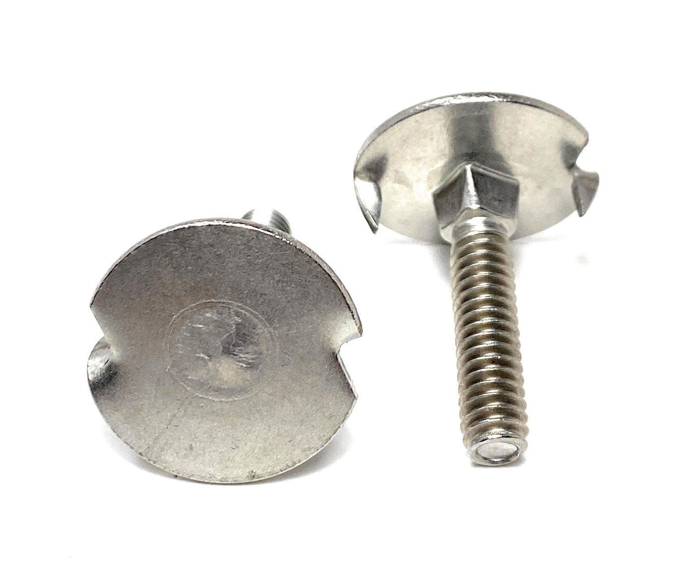 (10) 1/4-20x1-1/4 Stainless Steel Fanged Elevator Bolt Square Neck (1" Diameter Head) 18-8