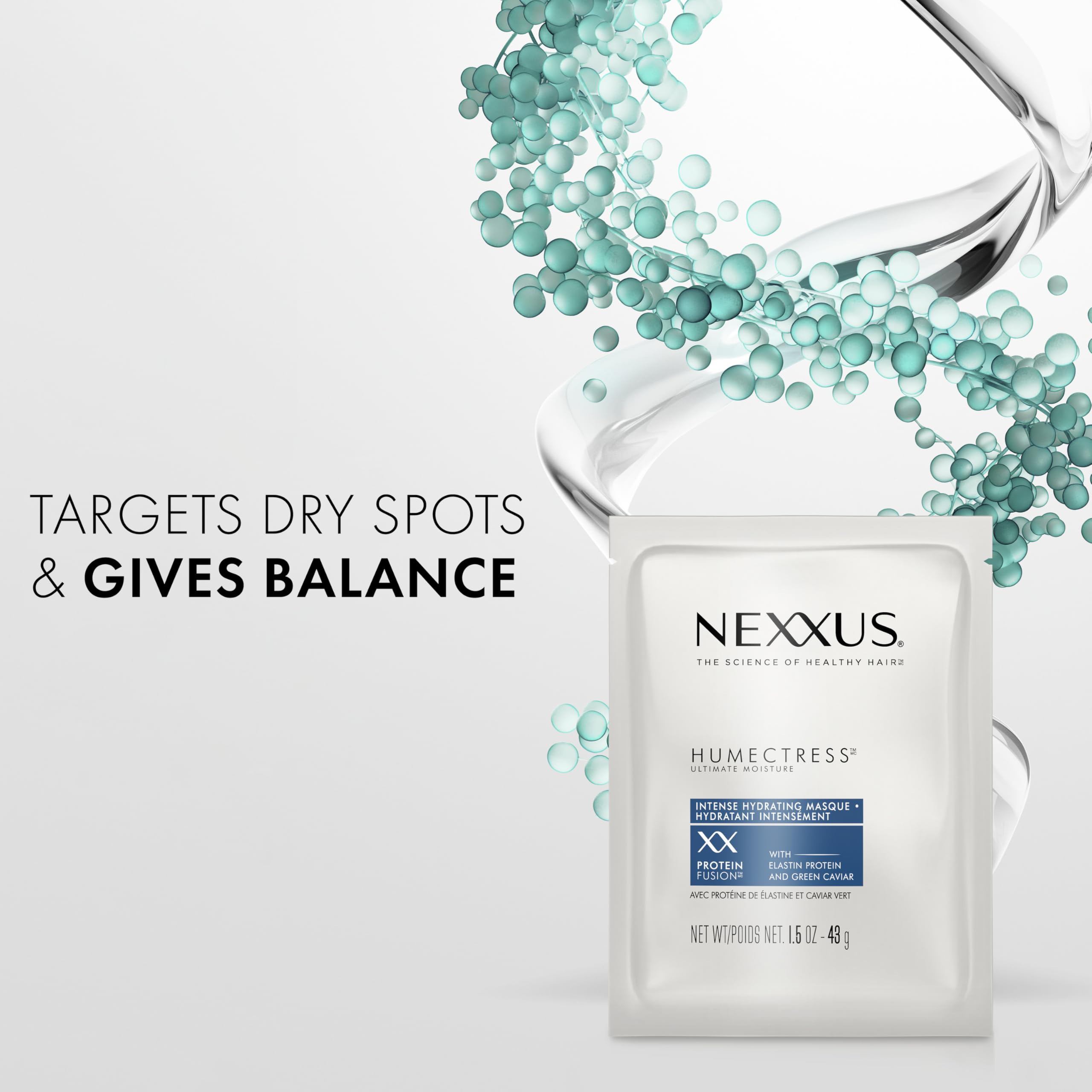 Nexxus Humectress Moisturizing Hair Masque for Dry Hair Pack of 10 deep conditioning hair treatment 1.5 oz