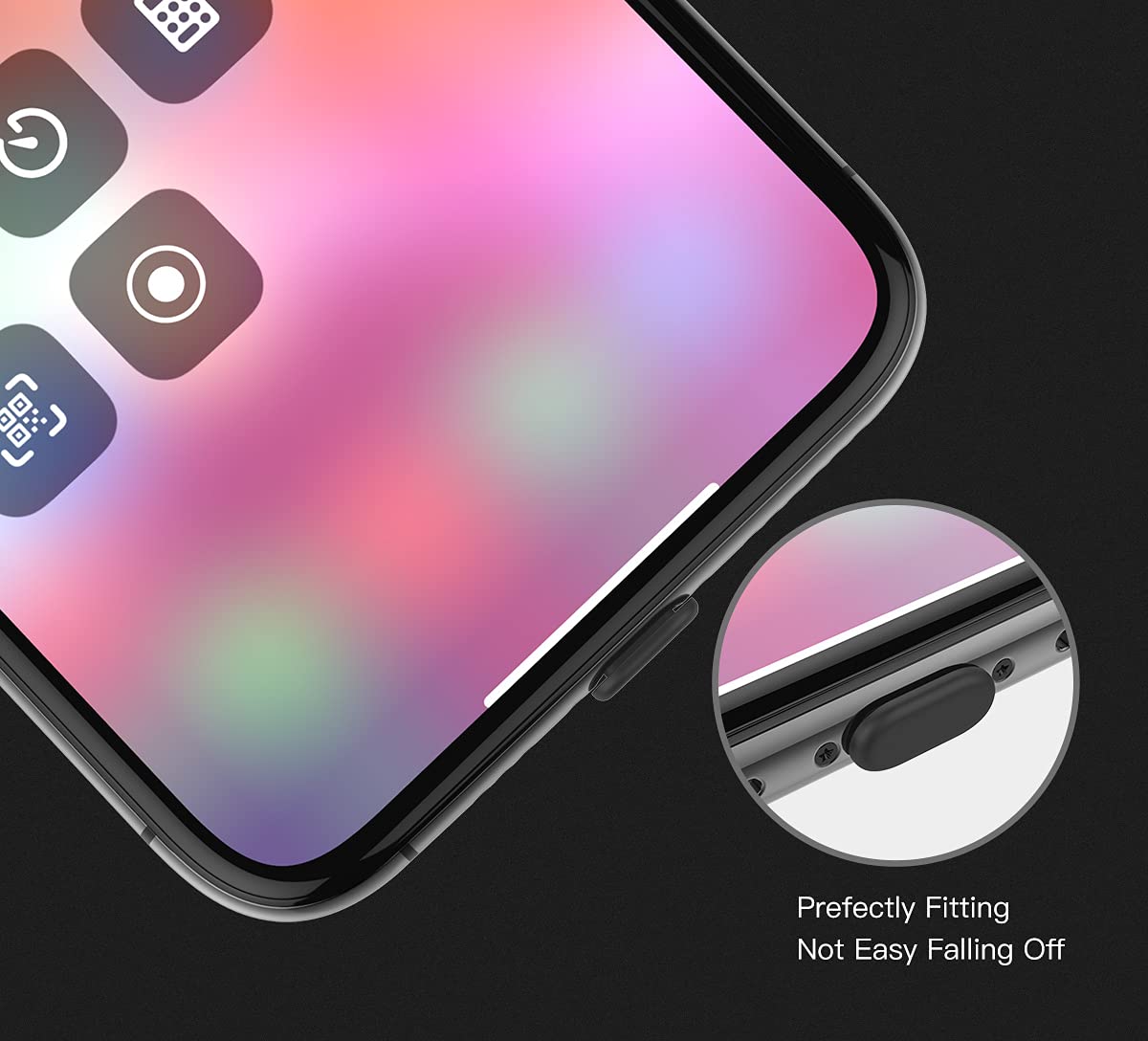 (10 Pieces) Anti Dust Plugs for iPhone 14, 13, 12, 11, Pro, X, Xs Max, XR, 8, 8 Plus, 7, 7 Plus, 6 Plus, 6s Plus, 6, 6 Plus, SE, iPhone Lightning Port Cover for iPhone iPad Mini/Air iPods,Black