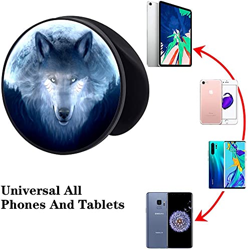 (3 Pack) Cell Phone Holder Galaxy Wolf Watercolor Expanding Grip Stand Finger Kickstand for Smartphone and Tablets