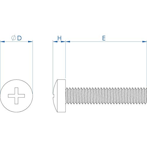 (100 pc) M4-0.7x16 mm Pan Head Phillips Machine Screws,18-8 Stainless Steel by Fullerkreg