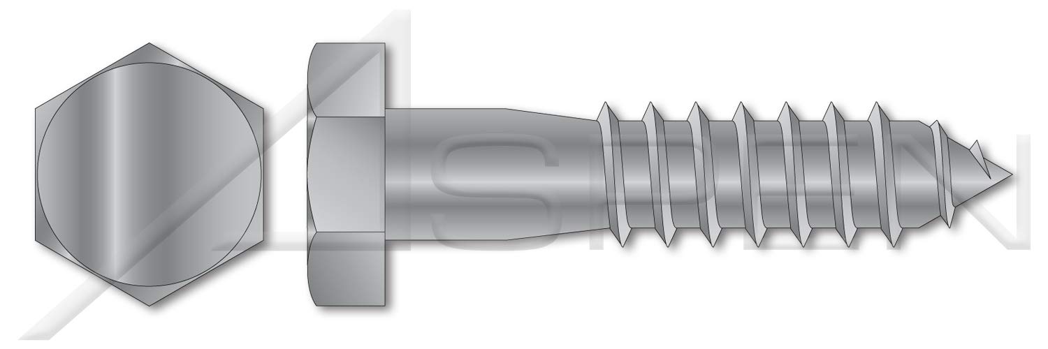 (100 pcs) 3/4" X 3", Hex Head Lag Screw Bolts, Steel, Hot Dip Galvanized