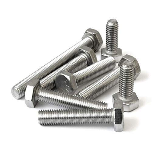 10 x Hex Head Set Screw Bolts M10 x 75mm, Fully Threaded, Bright Zinc Plated