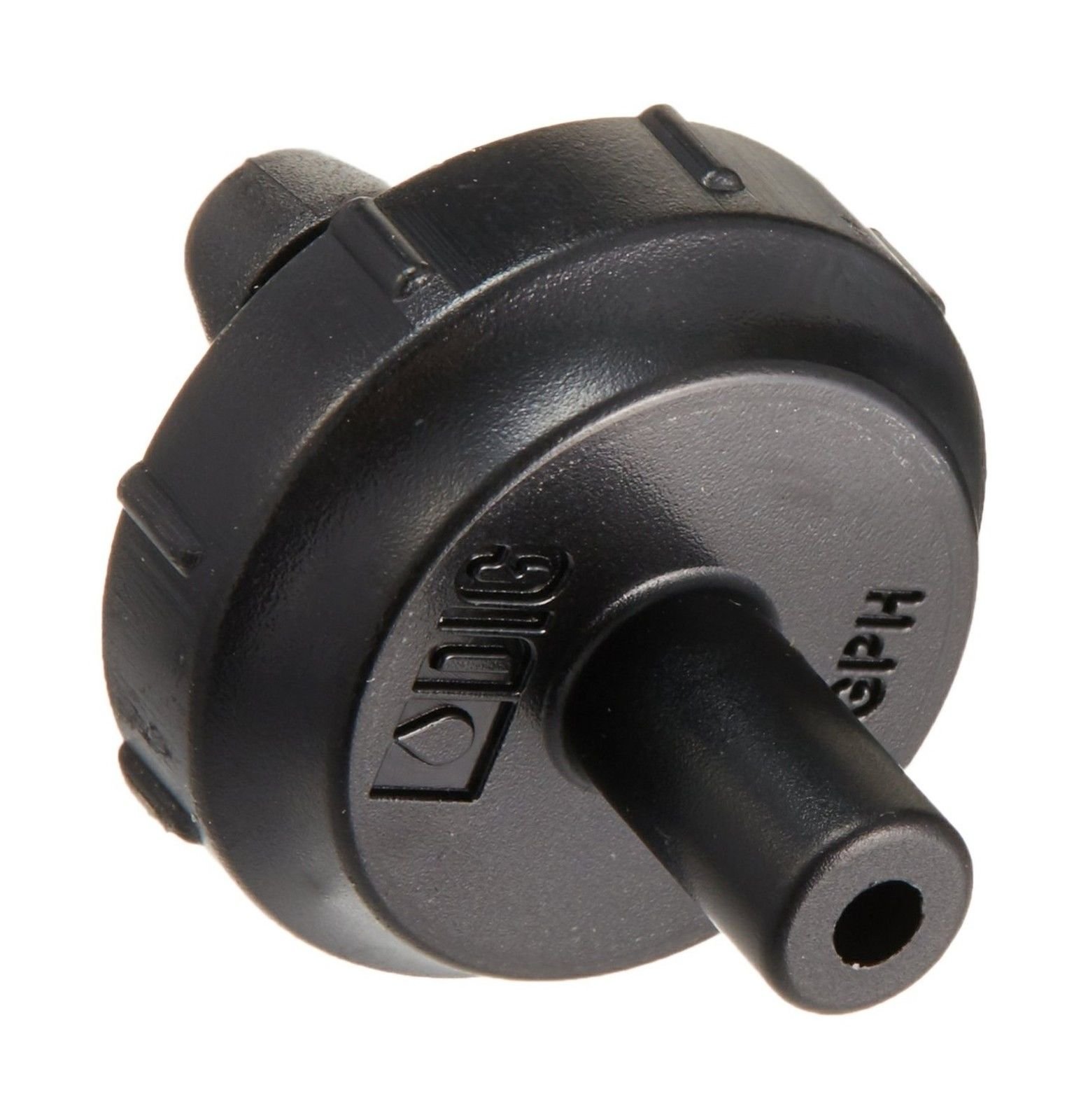 (100-PACK) 1GPH Single Outlet PC Button Drip Emitter with Barbed Inlet - for Use with Hydroponics/Irrigation Tubing - Insert Into Main line (1/2", 3/4", 1") or 1/4" Distribution Tube