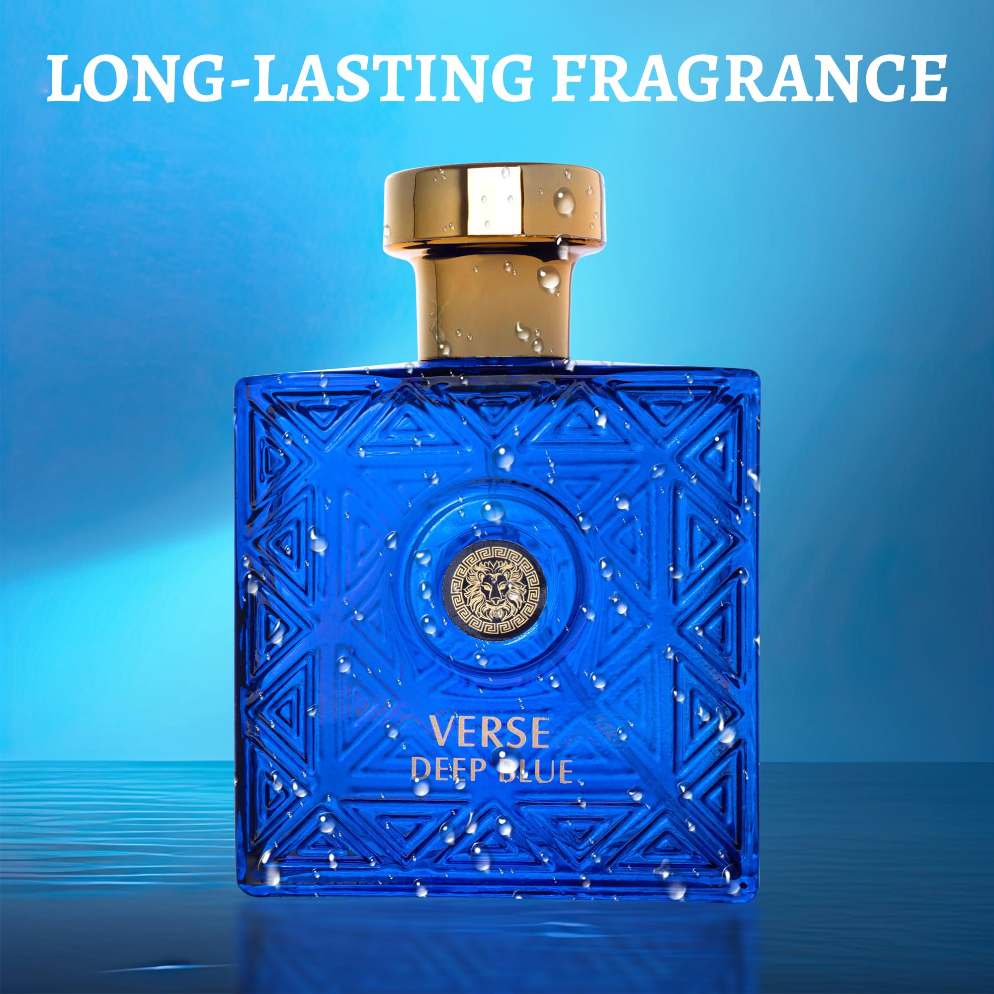 NovoGlow Verse Deep Blue, Eau de Parfum Spray Perfume, Fragrance For Men- Daywear, Casual Daily Cologne 3.4 Oz Bottle- Ideal EDP Beauty Gift for Birthday, Anniversary