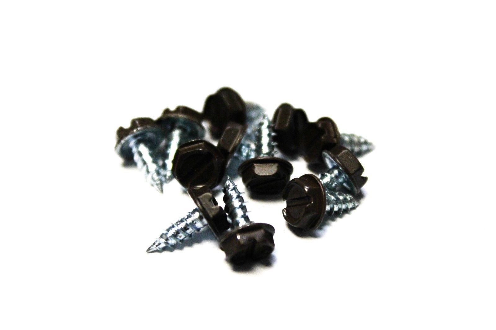 (100) 6 x 3/8 Slotted Hex Head Sheet Metal Screws (Royal Brown)