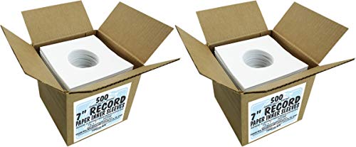 (1000) Archival Quality Acid-Free Heavyweight Paper Inner Sleeves for 7" Vinyl Records #07IW