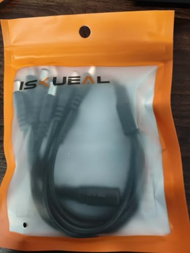 Xwell DC Power Splitter Cable 1 Female to 8 Male Wire Y Adppter 5.1mm X 2.1mm for CCTV Security Cameras and LED Strip Lights