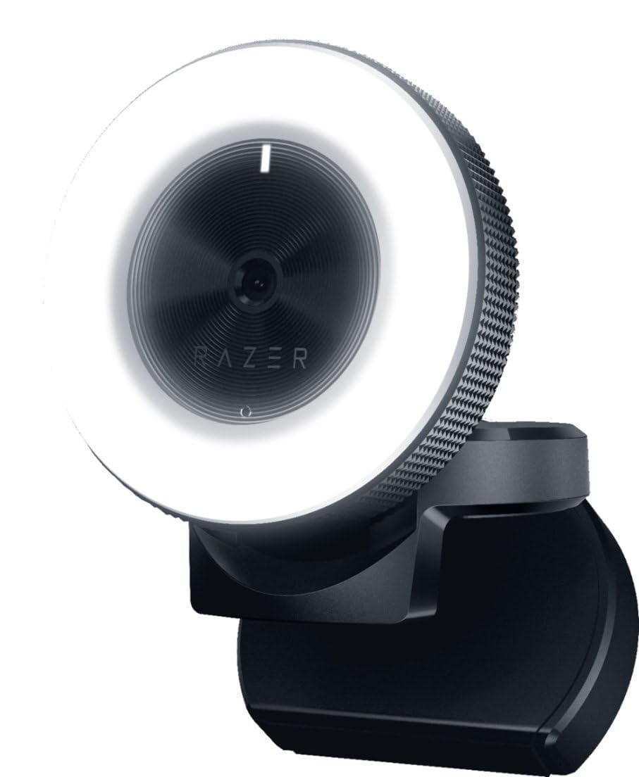 Razer Kiyo: Full HD 1080p 30FPS/720p 60FPS Computer Camera - Built-in Adjustable LED Ring Light Webcam - Advanced Autofocus - Streaming Web Camera for Gaming, Compatible with Windows and Mac (Renewed)