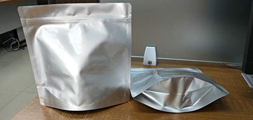 (50pcs) MRE (Meal,Ready-to-Eat) Stand-up Mylar Bag with Re-sealable zipper for Long Term Food Storage, 8.5βx8.5β / (Strong 7 mil/180 micron Thick)