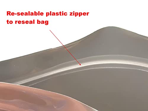 (50pcs) MRE (Meal,Ready-to-Eat) Stand-up Mylar Bag with Re-sealable zipper for Long Term Food Storage, 8.5”x8.5” / (Strong 7 mil/180 micron Thick)