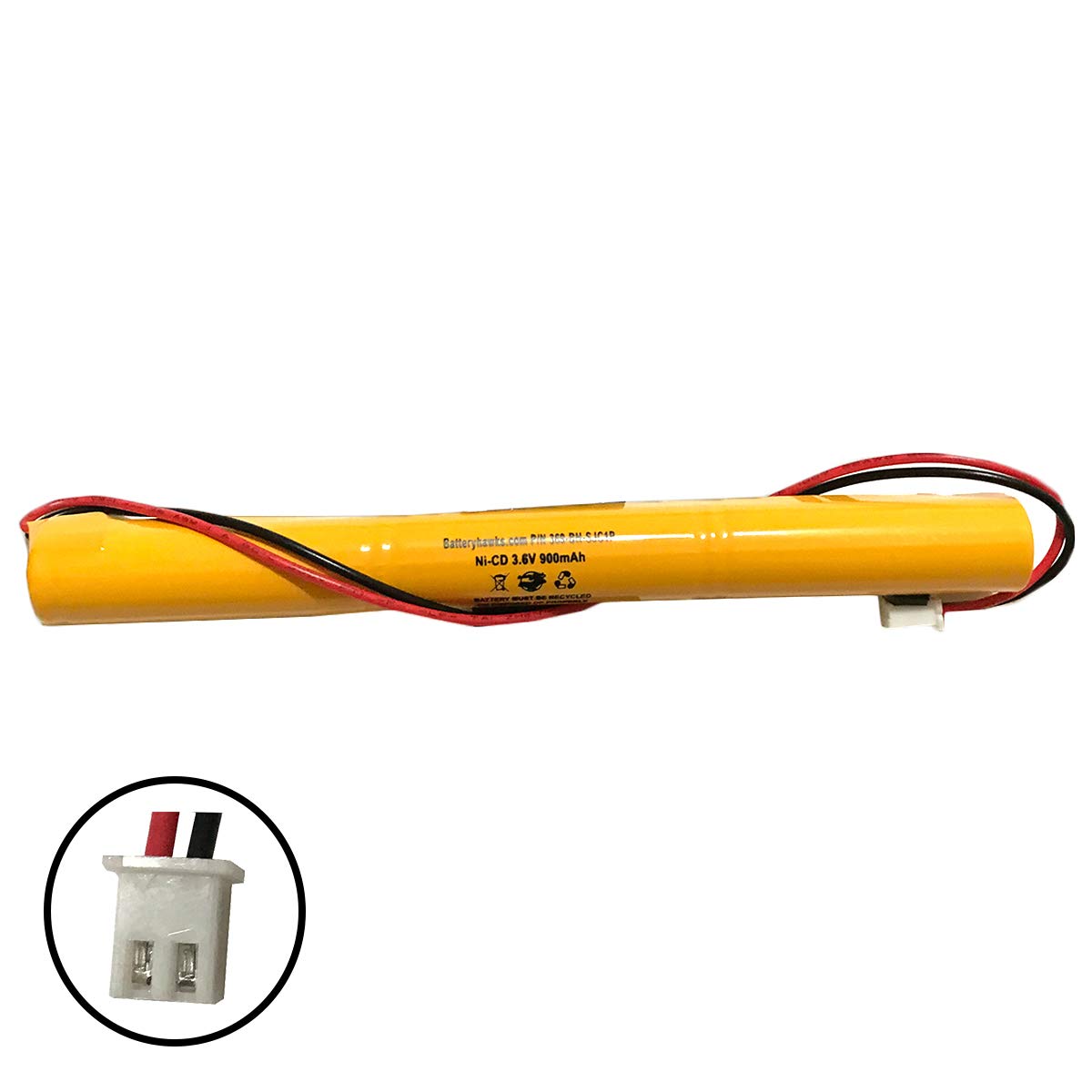 (2 Pack) 3.6v 900mAh Ni-CD Battery Pack Replacement for Emergency/Exit Light 026-186 Battery All Pro 026186 APEL Battery APLEL T26000186