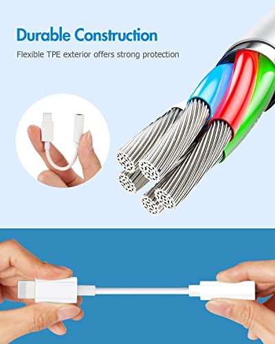 [Apple MFi Certified] Lightning to 3.5 mm Headphone Jack Adapter, 2 Pack Earphone Audio Jack Aux, Dongle Cable Compatible with iPhone 13/12/11 Pro/XR/XS Max/X/8/7 Support All iOS& Music Control