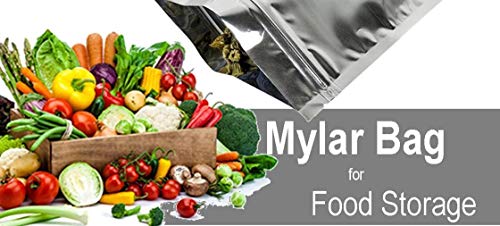 (50pcs) MRE (Meal,Ready-to-Eat) Stand-up Mylar Bag with Re-sealable zipper for Long Term Food Storage, 8.5”x8.5” / (Strong 7 mil/180 micron Thick)