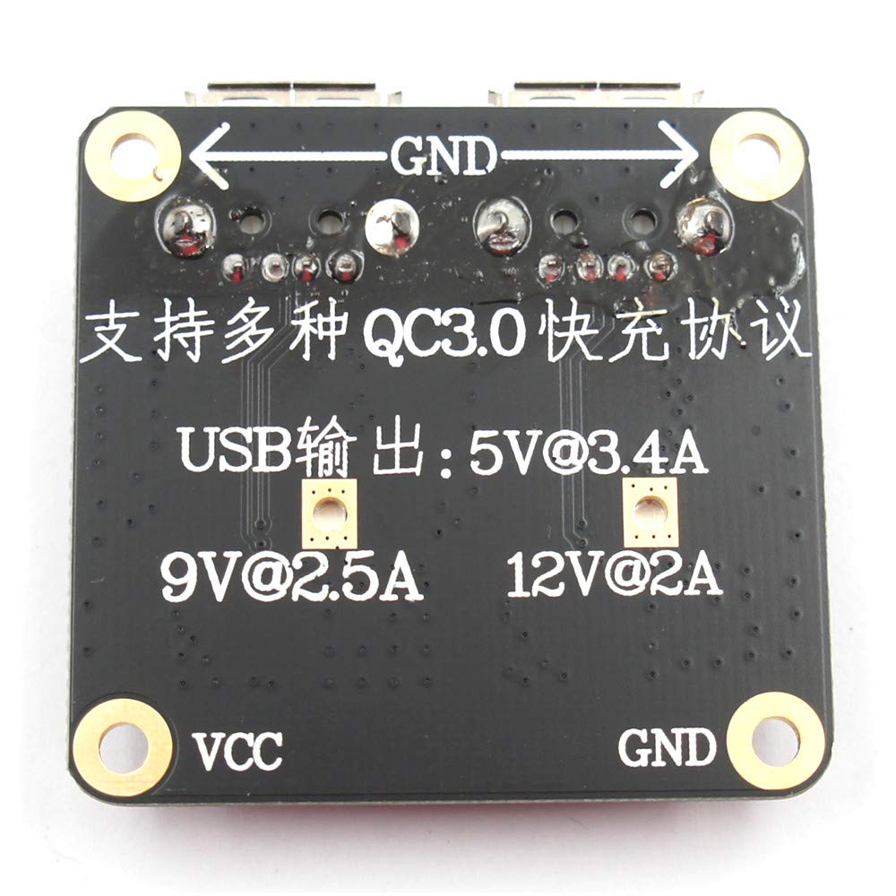 (2 Pack) JacobsParts 48W Dual USB QC 3.0 Fast Charge Step-Down Buck Module Power 12V 24V DC Input