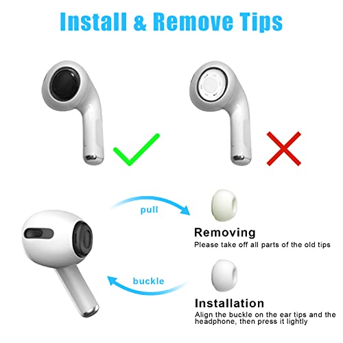 [3 Pairs] Replacement Ear Tips for Airpods Pro and Airpods Pro 2nd Generation with Noise Reduction Hole, Silicone Ear Tips for Airpods Pro with Portable Storage Box and Fit in The Charging Case(S/M/L)