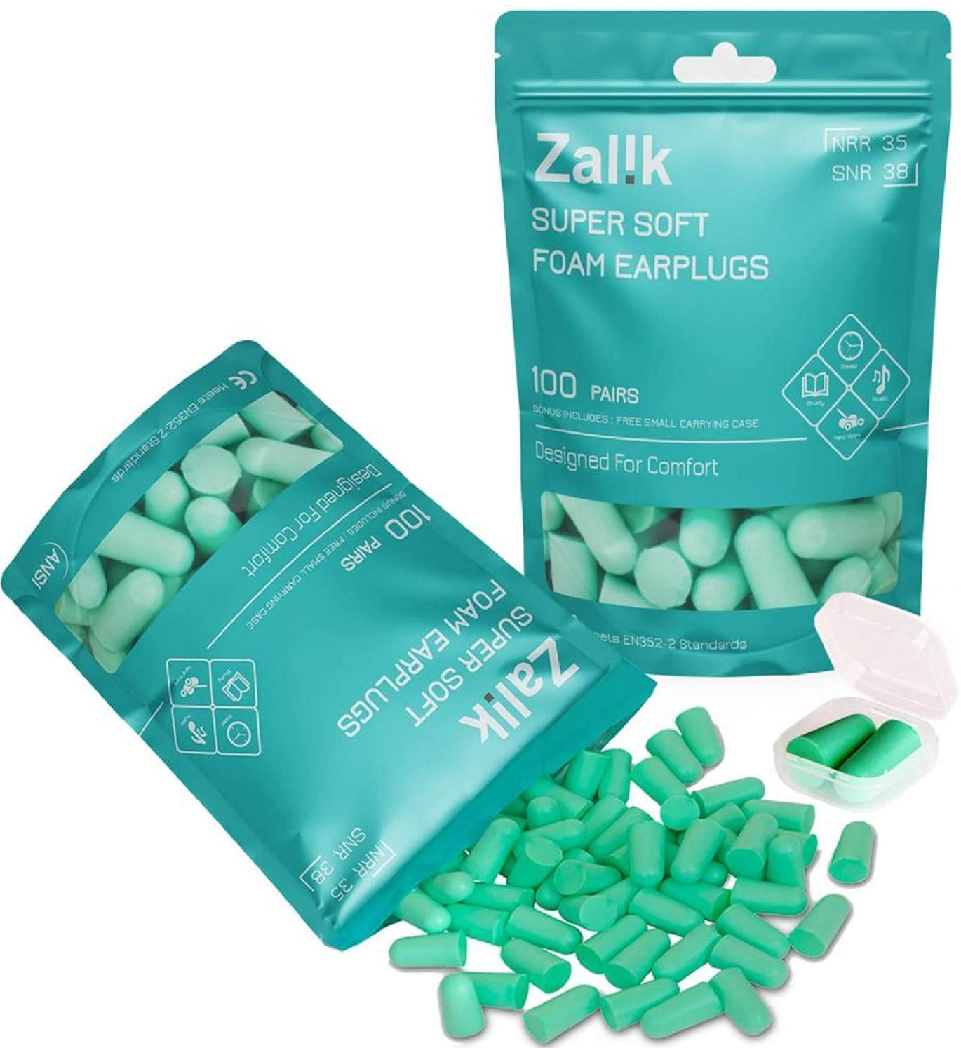 (100 Pair) Ear Plugs for Sleeping Noise Cancelling Ear Plugs for Noise Reduction Ultra Soft Foam Earplugs Sound Blocking Sleeping Snoring, Concerts, Airplanes, Travel, Work Loud Noise 35dB Highest NRR