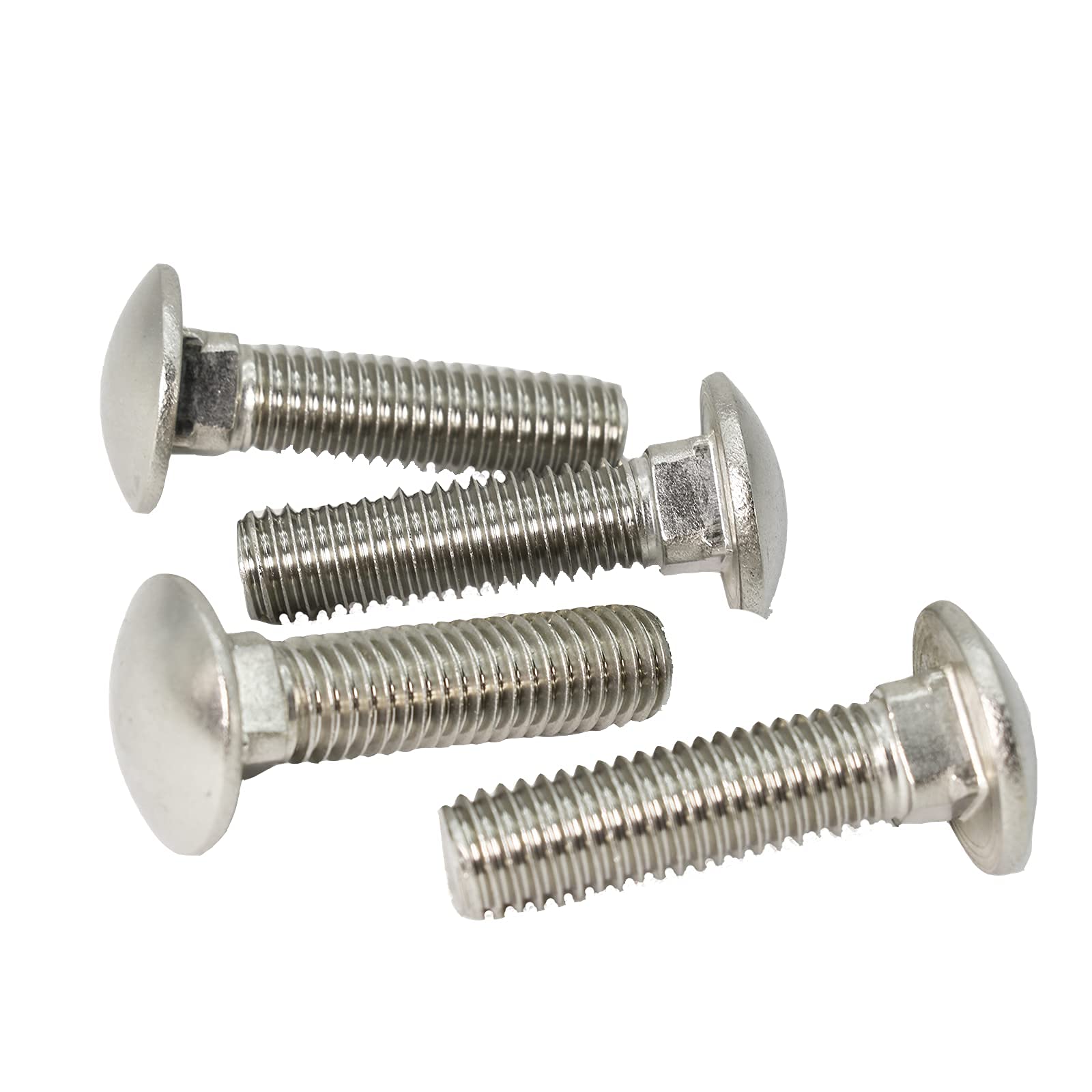 (10pc) Stainless Steel Carriage Bolt (3/8"-16 Coarse Thread x 2-1/4" Length) by SANTIE