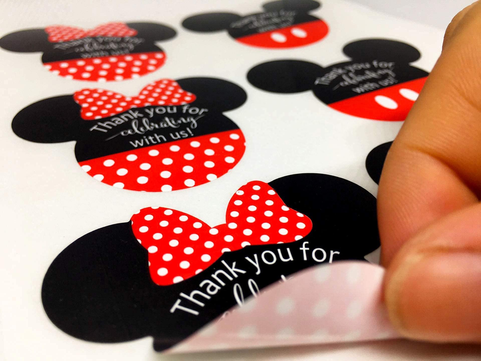 "Thank You for Celebrating with Us" Labels 2.38 x 2 Inch PVC Stickers Holiday Present Stickers-400 Pcs Birthday for Baby Shower Party Decor