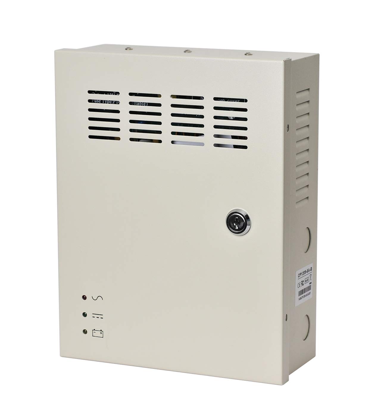 EVERSECU 9 Channel 12V 5Amp DC Metal Boxed Cabinet Regulated UPS Power Supply Unit with Backup Battery Link for Burglar Alarms CCTV Cameras PTZ Access Control (Battery Not Included)
