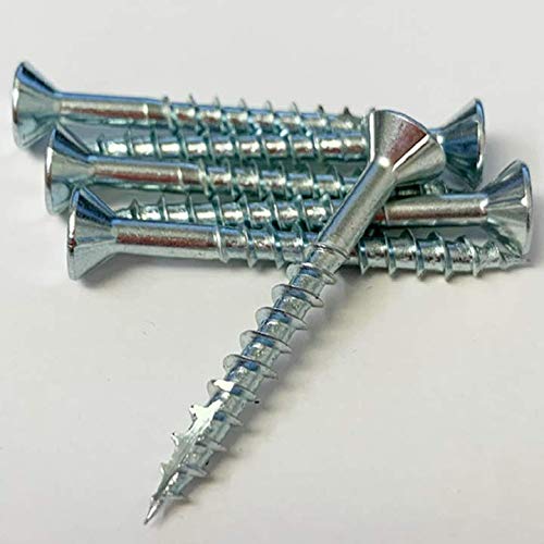 (1,000 Screws) #8 1-1/2" Screws 8x1-1/2 inch 38mm Woodworking Screws #2 Philips Phillips Flat Head Wood Screws Auger Point Deep Thread Countersinking Nibs Zinc Plated PBS T17 Cabinets + Interior