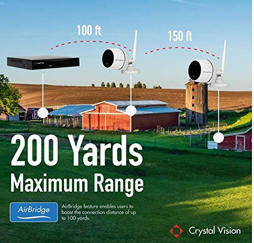 (2024 Upgraded Ver.) [8CH] Crystal Vision CVT808A-61C 1080P Full HD Wireless Surveillance System, 6 x 3MP Floodlight 2 Way Audio Siren Cameras