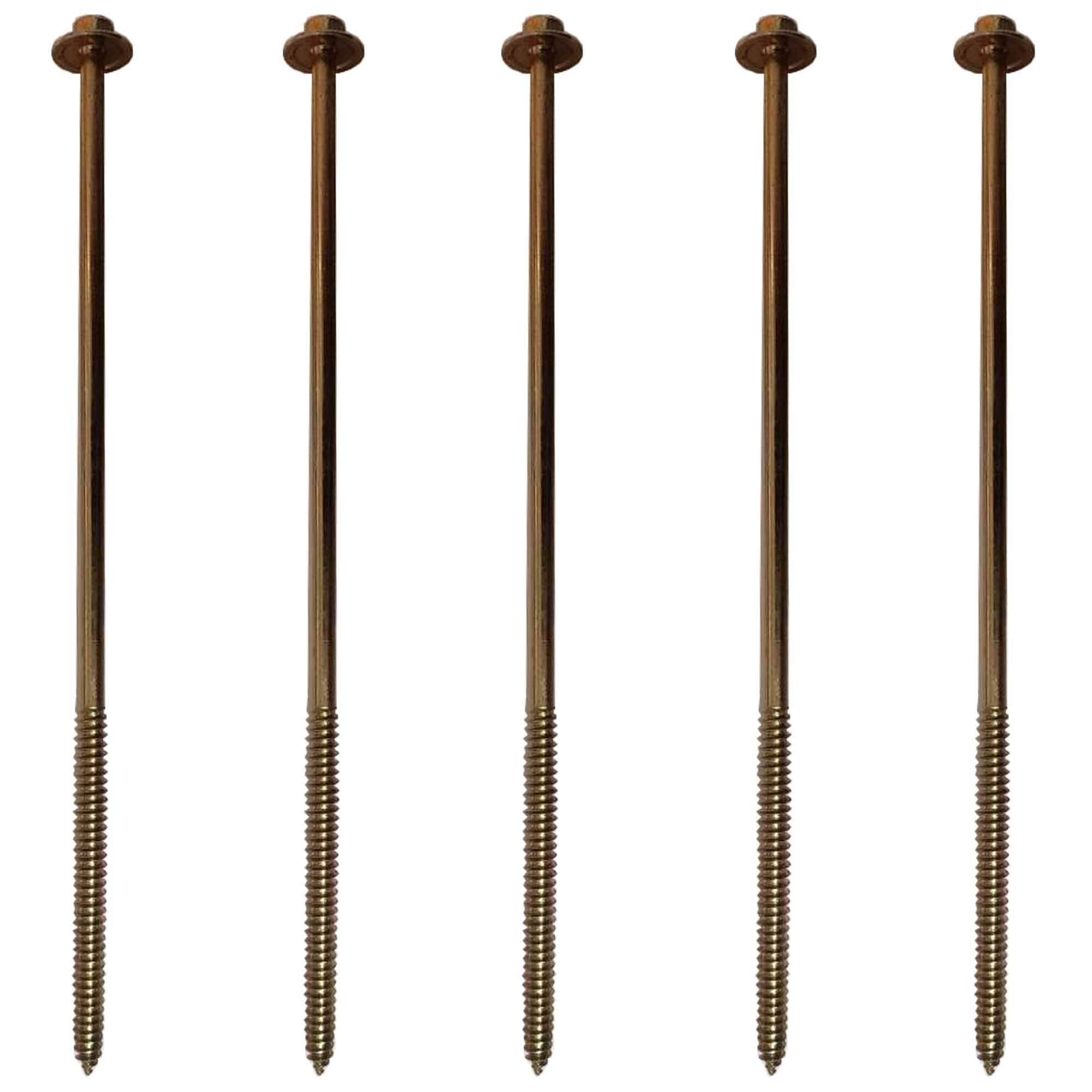 (25) 8" - Zinc Coated Rust Resistant Timber Tie - Heavy Duty 1/4" - Hex Head Structural Screw - 5/8" Wide Flange Head with coarse Thread for Secure Hold - Heavy Duty 3/16" Shank for Extra Strength