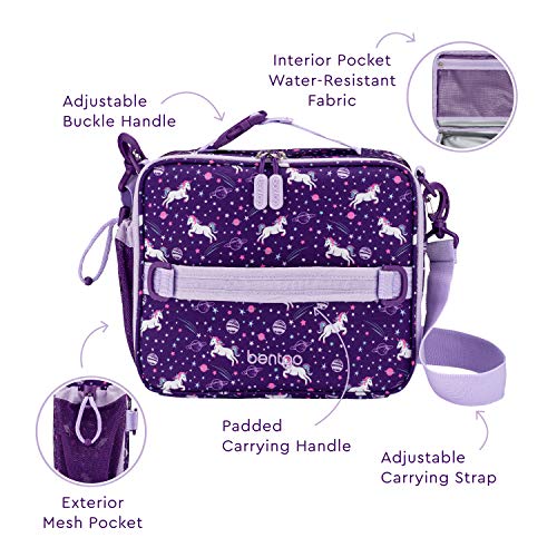 Bentgo Prints Insulated Lunch Bag Set With Kids Bento-Style Lunch Box (Unicorn)