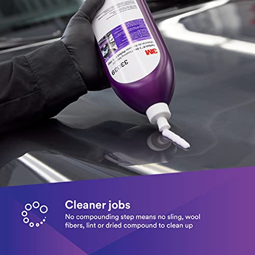 3M Perfect It 1 Step Finishing Material, 33040, Rubbing Compound, Machine Polish, Surface Buffing, 1 Gallon, 4/Case, Purple