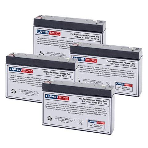 (4) 6V 7Ah F1 - UPSBatteryCenter Battery Set Replacement for Tripp Lite SMART1000RM1U