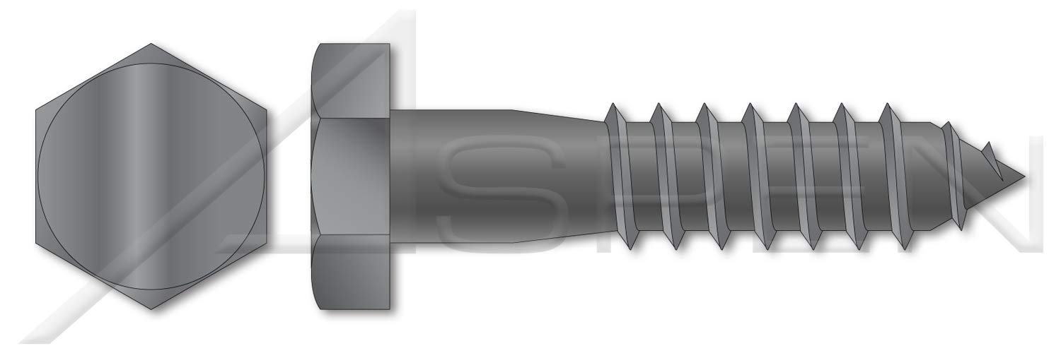 (25 pcs) 3/4" X 10", Hex Head Lag Screw Bolts, Steel, Plain