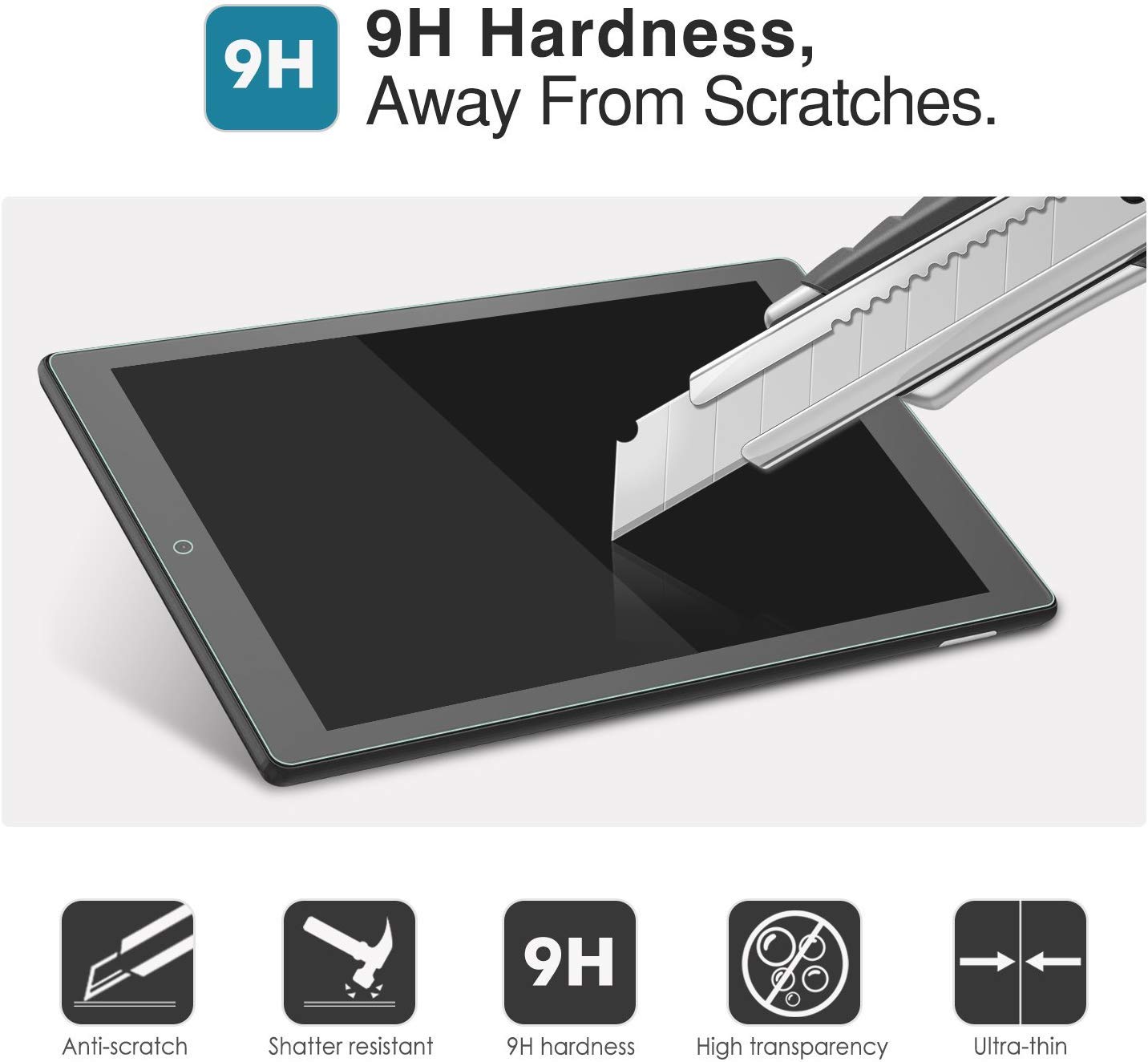 (3 Pack) TiKeDa Screen Protector for Amazon Fire HD 10 2019 Tablet 10.1 inch (9th and 7th Generation, 2019 and 2017 Release) Tempered Glass Screen Protector Not fit Fire HD 10 2021 Version