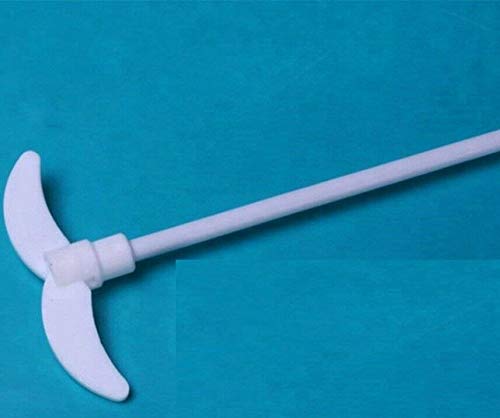 (450MM) / 17.7 Inches PTFE Coated Stainless Steel Electric Overhead Stirrer Mixer Shaft w/Foldable Paddle Blade Stirring Rod Lab Utensils Supplies (7mm Diameter)