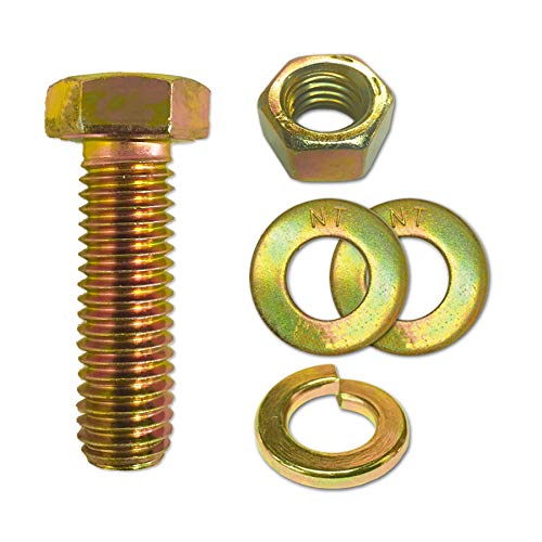 (15 Sets) 5/16-18x3/4" Grade 8 Hex Cap Bolts Screws, Nuts, Flat & Lock Washers Yellow