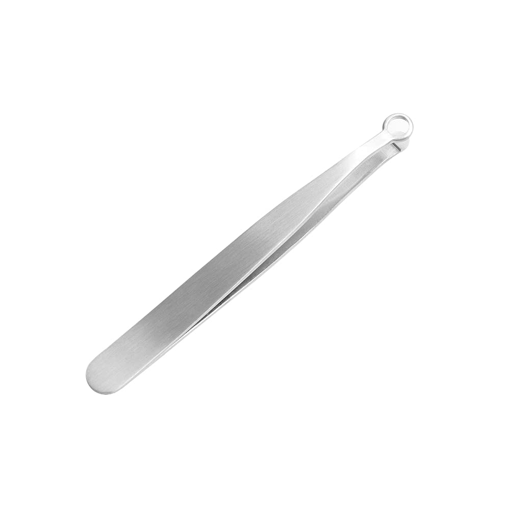 Precision Nose Hair Tweezers for Men, Round Head Nose Hair Trimmer, Ingrown Hair Clippers Grooming Scissor for Men and Women, Stainless Steel Eyebrow Clippers Tweerzers for Nose Brow Nasal Trimming