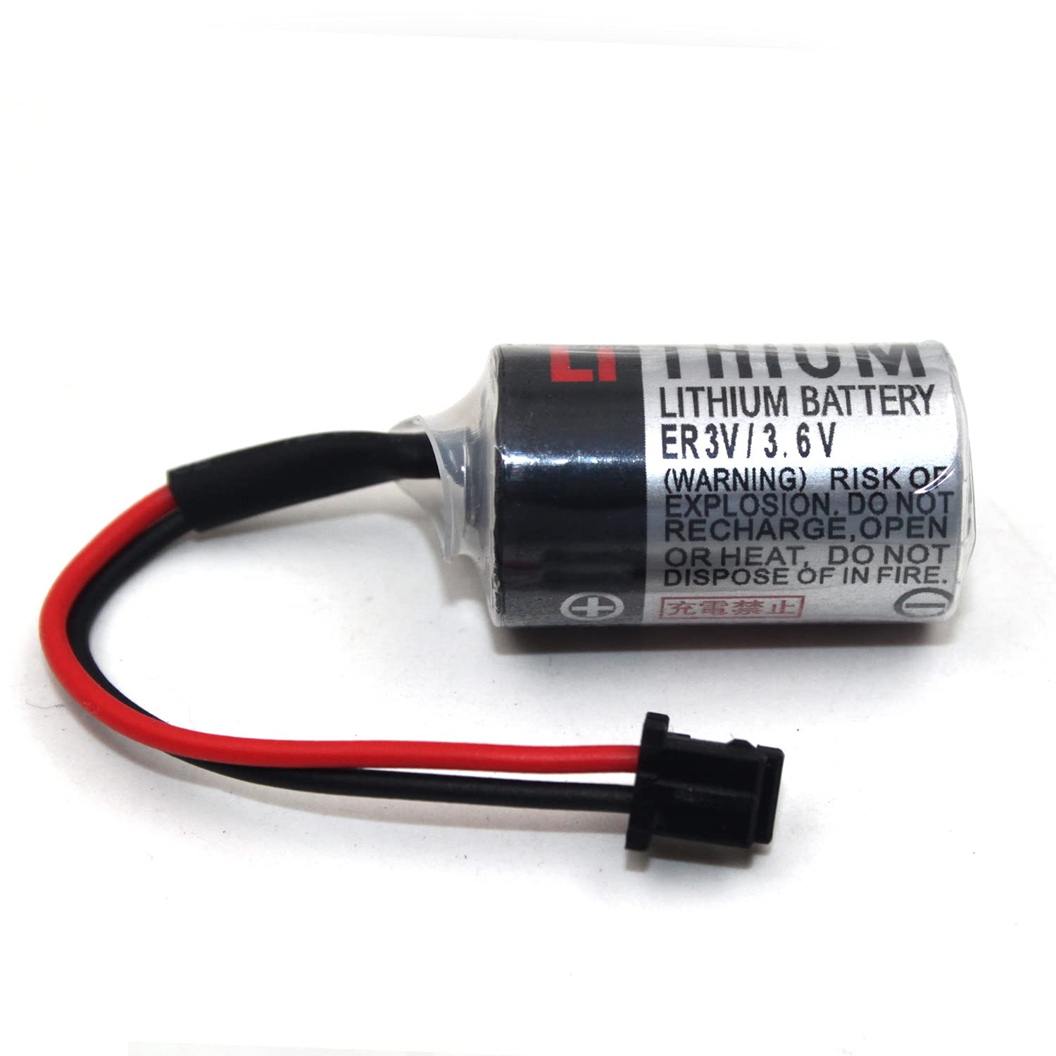 (5-Pack) 3.6V 1200mAh PLC Lithium Battery Compatible with Toshiba ER3V JZSP-BA01 R88A-BAT02W(2 Pin Black Connector)