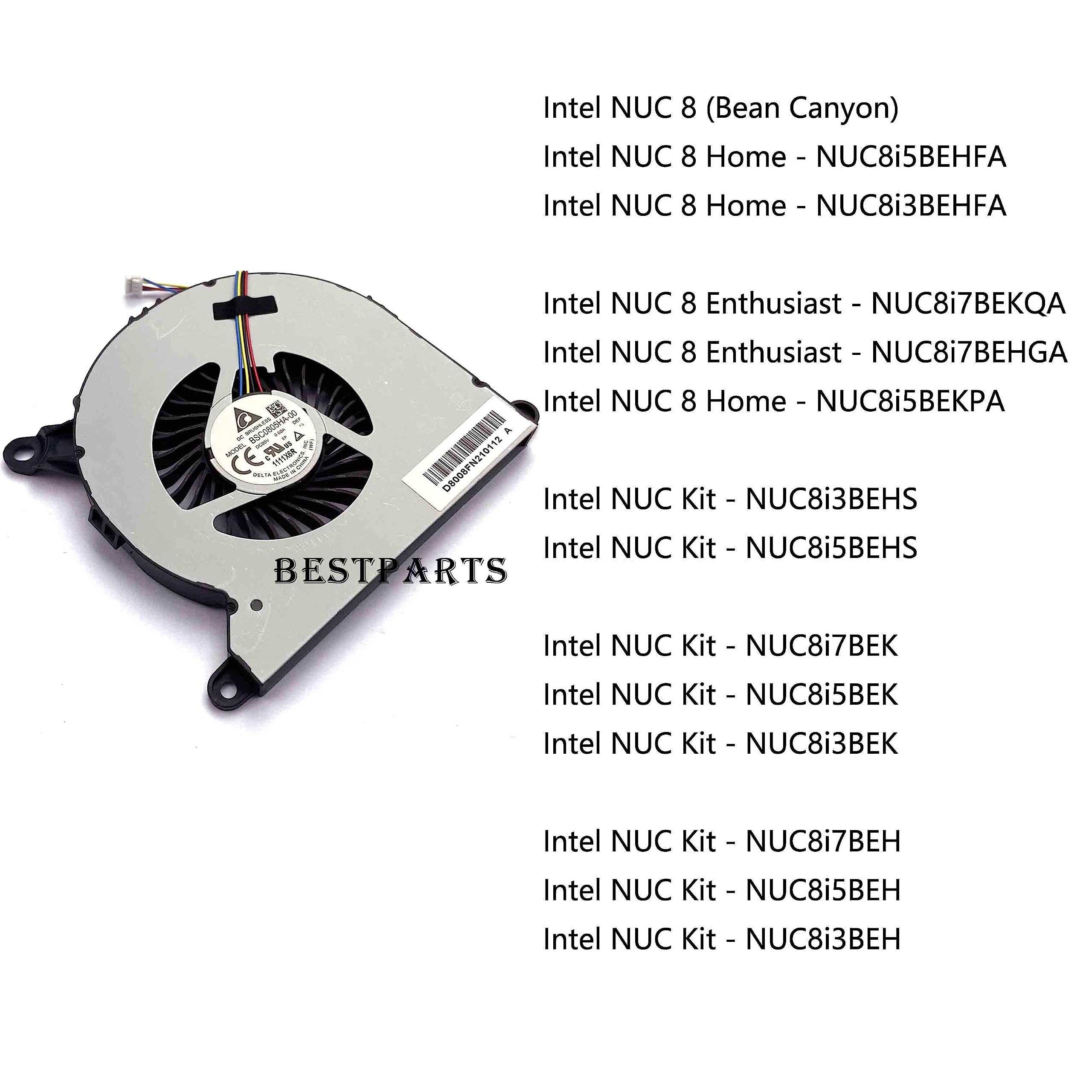 (2-Pack) BestParts CPU Cooling Fan Replacement for Intel NUC NUC8 NUC8i7BEH NUC8i5BEH NUC8i3BEH, P/N: BSC0805HA-00, 2 PCS Fan
