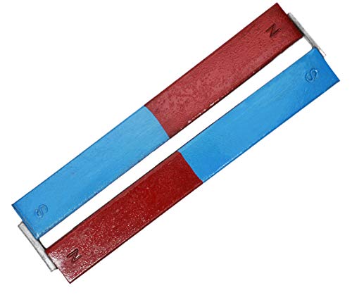 2PK Bar Magnets, 6 Inch - N/S - Includes Keepers - Chrome Steel - Eisco Labs