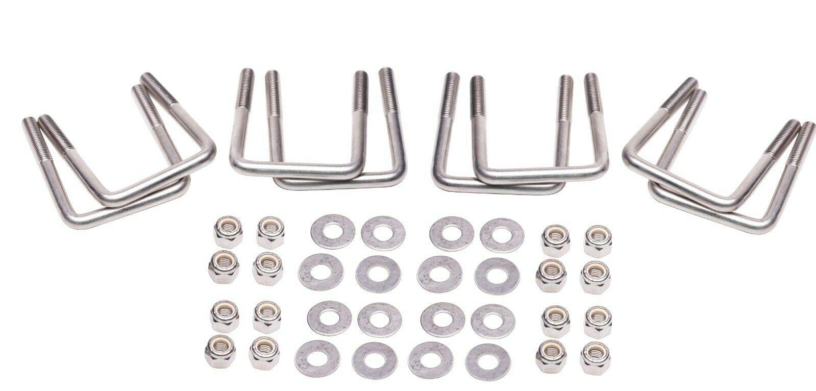 (8) Stainless Square U-Bolts Boat Trailer U Bolt 1/2" D x 3 1/8" x 4 3/8"