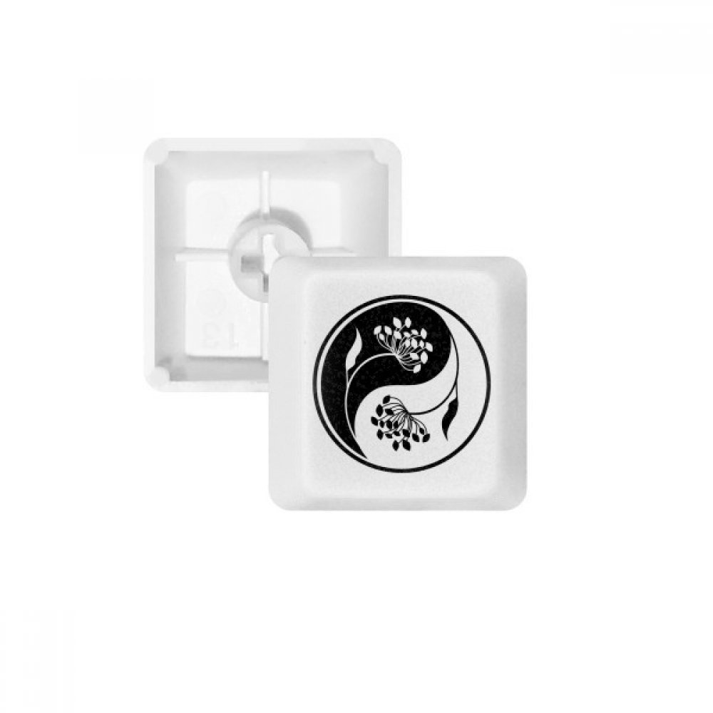 DIYthinker Culture Yin-yang Black White Flower Keycap Mechanical Keyboard PBT Gaming Upgrade Kit