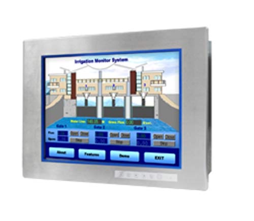 (DMC Taiwan) 15" Stainless Steel XGA Industrial Monitor with Resistive Touchscreen