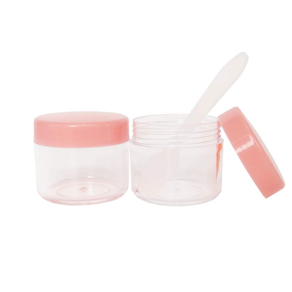 Wopanxye 20pcs 20ml Small Sample Jars, 20g Multi-color Empty Refillable Cosmetic Container, Plastic Round Pot Screw Cap, 20g Travel Bottles for Makeup Eye-shadow Nails Lip Gloss Balms, Extra Spatulas