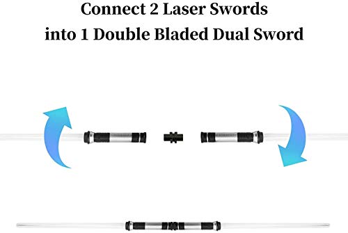 Beyondtrade 2-in-1 Lightsabers for Kids Anti-Breaking LED Light up Sword FX Dual Saber with Sound (Motion Sensitive) for Galaxy War Fighters Halloween Costume Accessories Xmas Presents