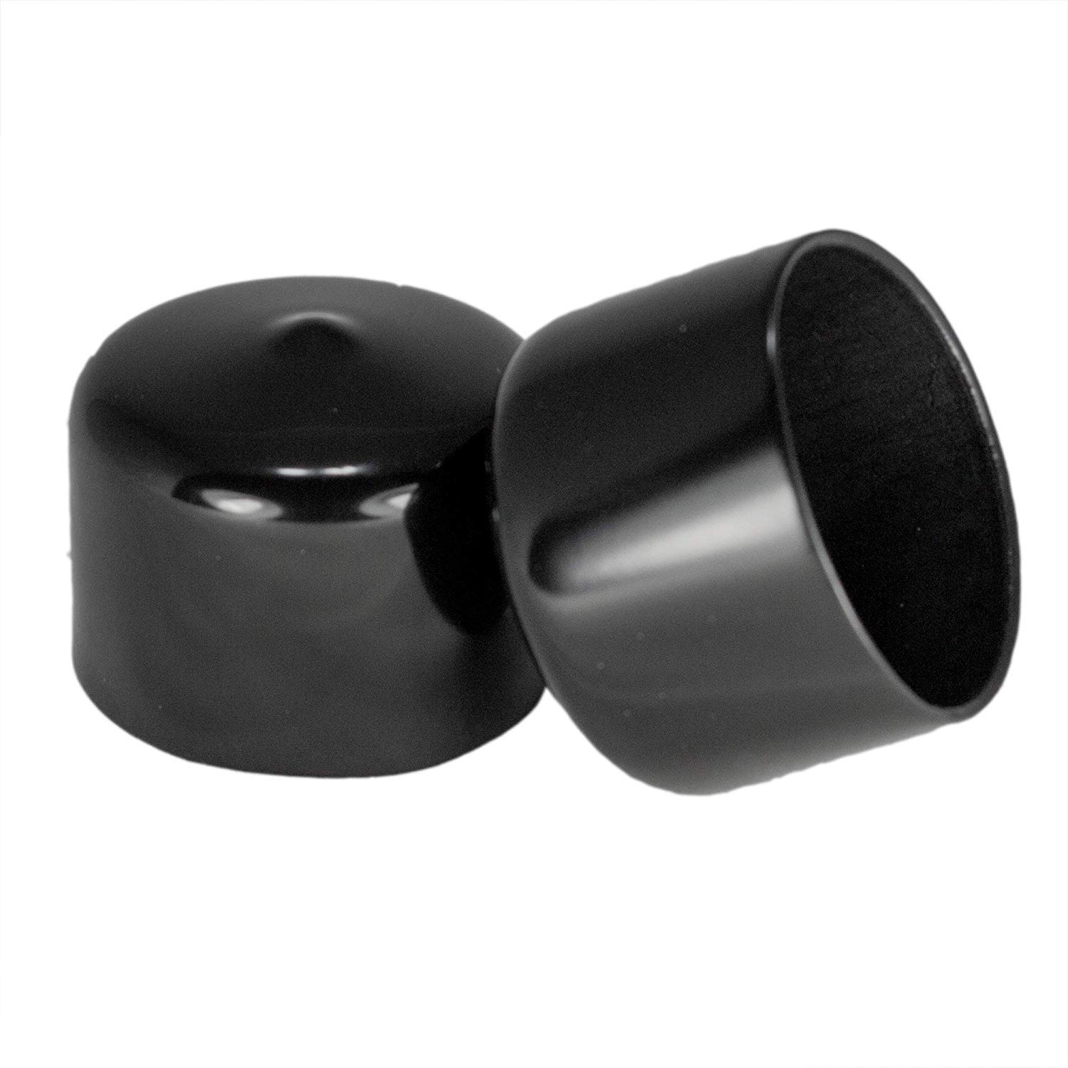 (Pack of 10) 1-5/8" to 1-11/16" Round Black Vinyl Flexible End Cap Bolt Screw Rubber Thread Protector Safety Cover | for 1.625 Inch Pipe Post Tubing Rod OD Cover - 1" inside Height.
