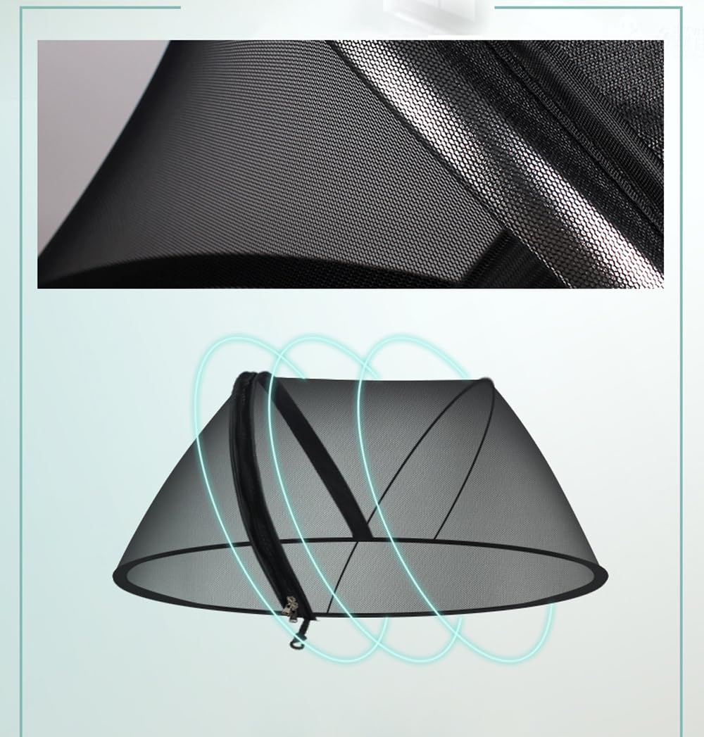 2 in 1 Net Baby Stroller Sun Shades with Zipper Window, Universal Mesh Travel Breathable See Through Outdoor Walking Beach Parasol Windproof Protective Cover for Seats, Bassinets and Carriers