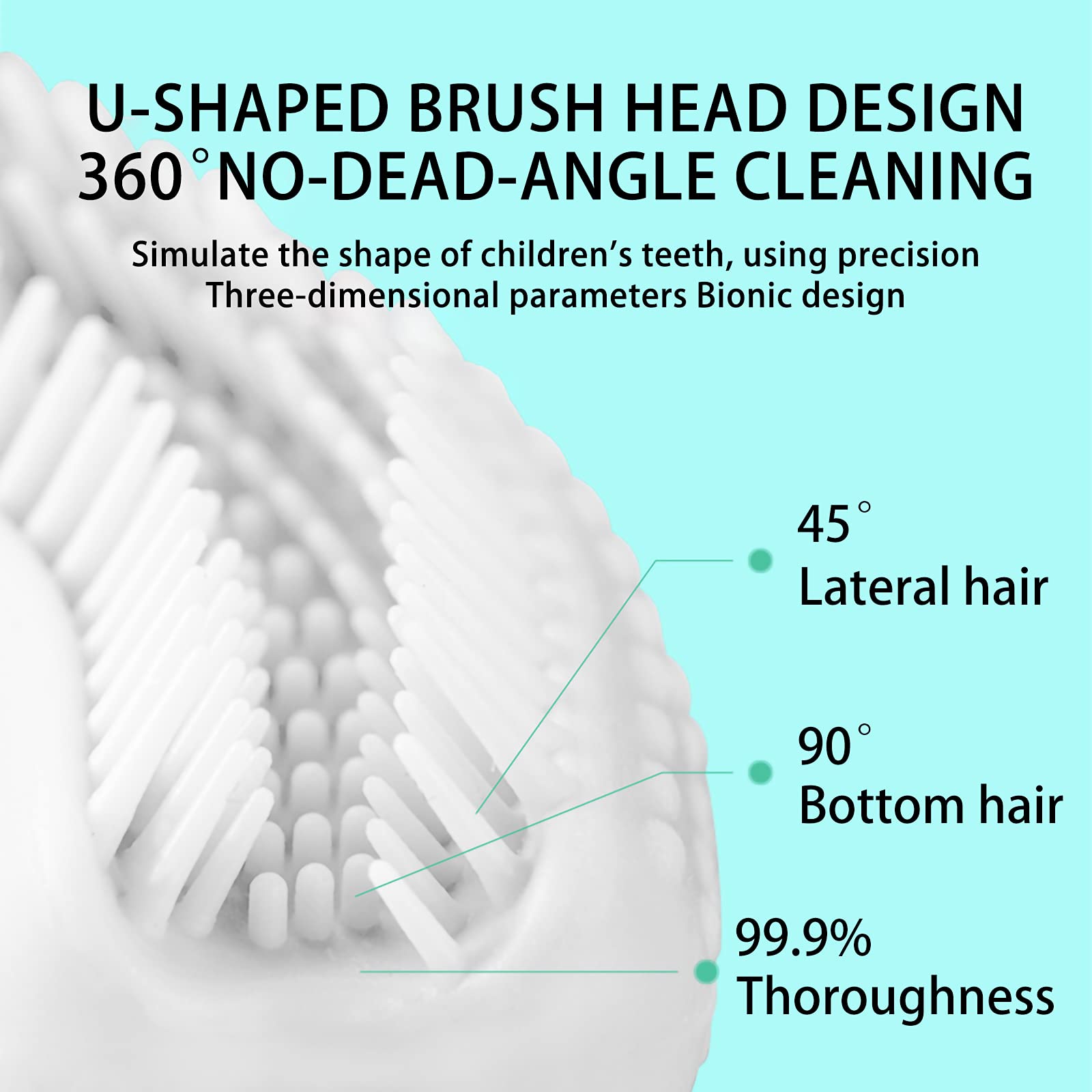 Azanxo Kids U Shape Whole Mouth Toothbrush Heads, Soft Tooth Brush Head for Sonic Ultrasonic Automatic Electric Toothbrush U Shaped (S for Aged 2~6)