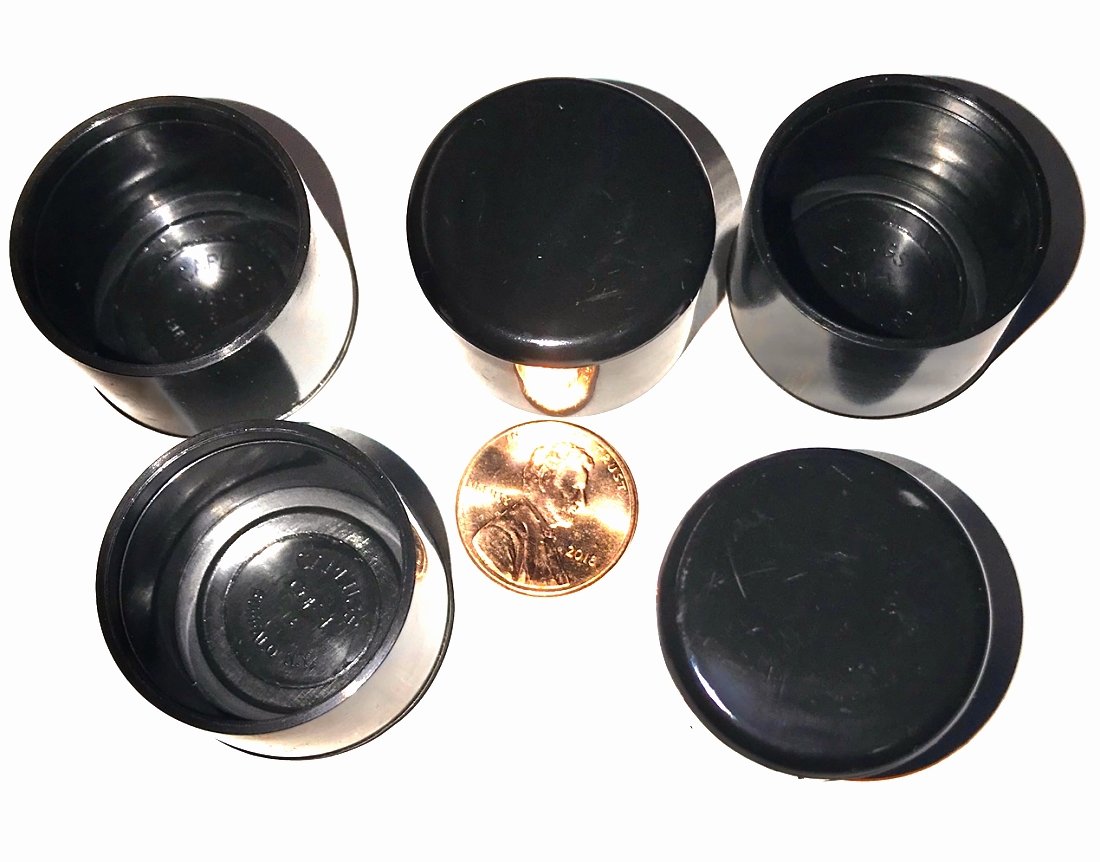 (Pack of 4) Caplugs Finishing Cap for Round Tubing and Rods, Plastic, Cap ID 1.0", Length 0.85", COF-1 by SBD